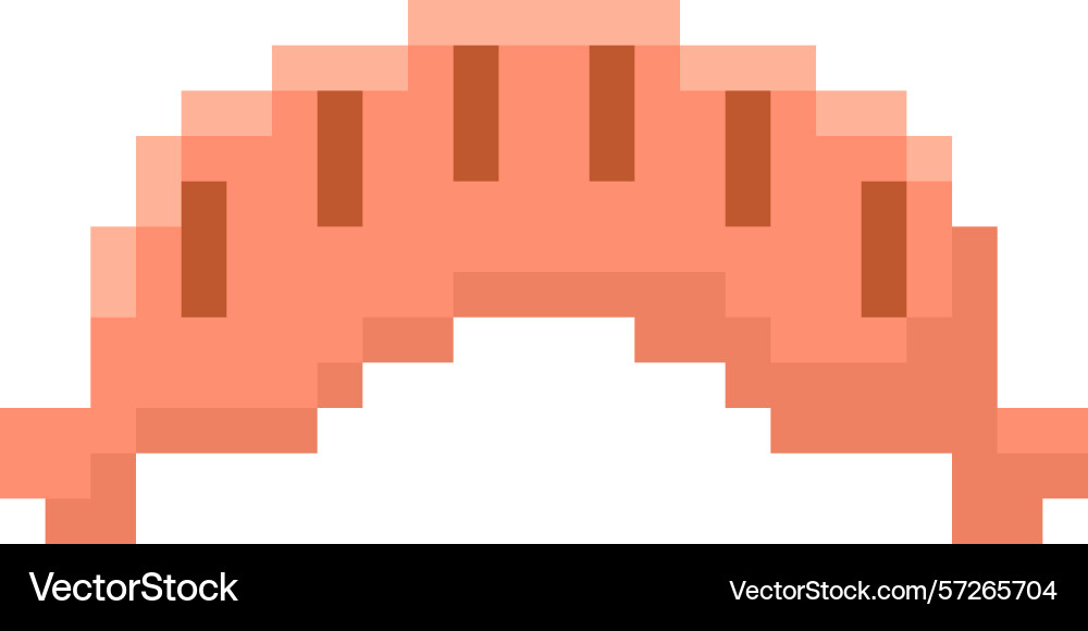 Grilled sausage pixel art icon 8 bit game Vector Image