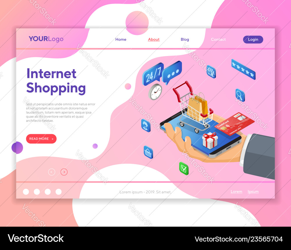Internet shopping online payments isometric Vector Image