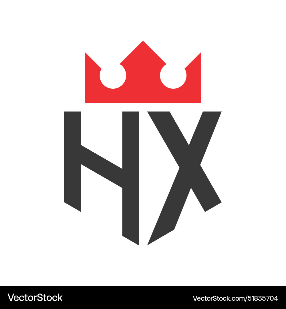 Letter hx crown logo Royalty Free Vector Image