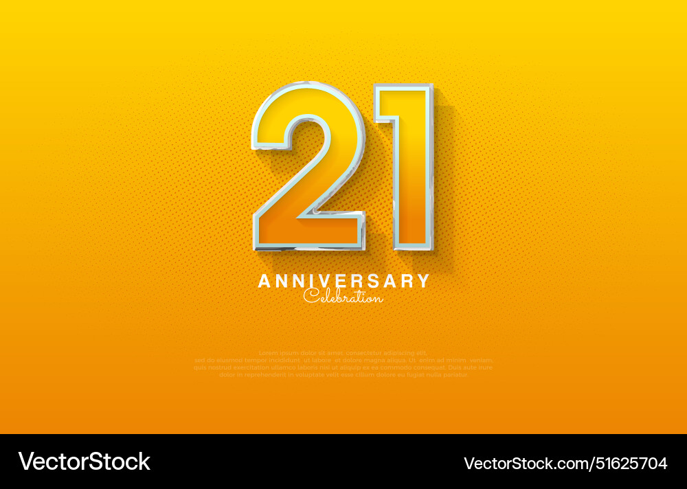 Number design for the 21st anniversary Royalty Free Vector