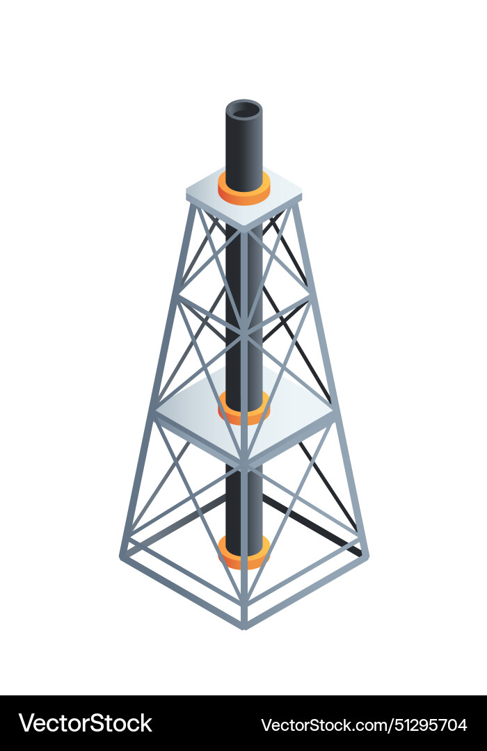 Oil drilling rig on a white background concept Vector Image