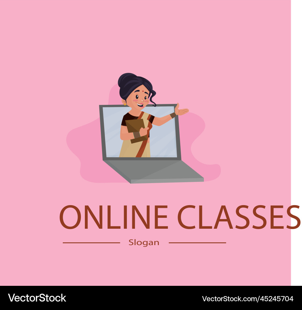 Online classes mascot logo Royalty Free Vector Image
