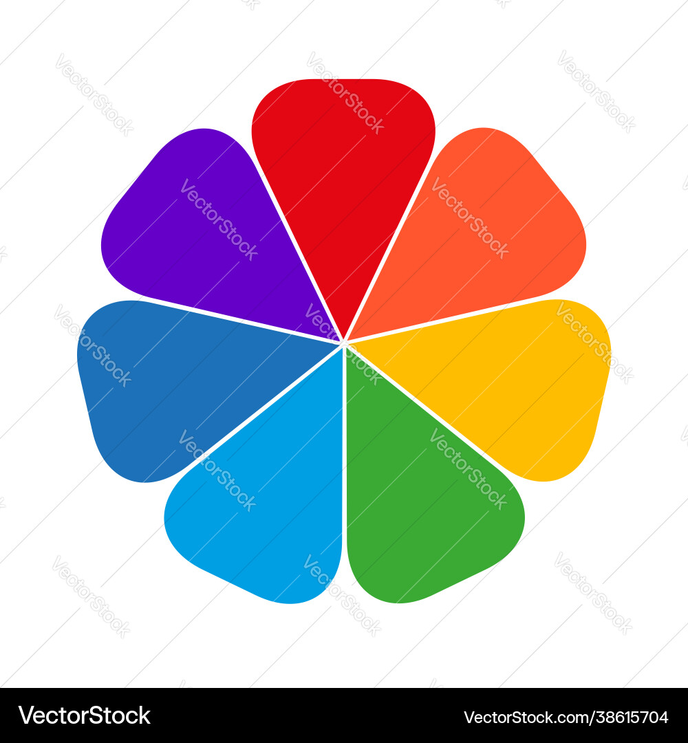 Seven colors flower infographics element Vector Image