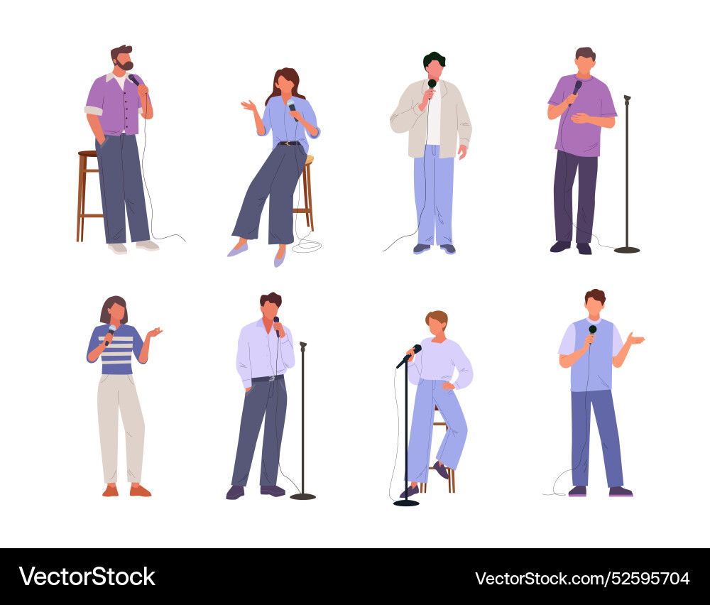 Speaker orator characters public speech concept Vector Image
