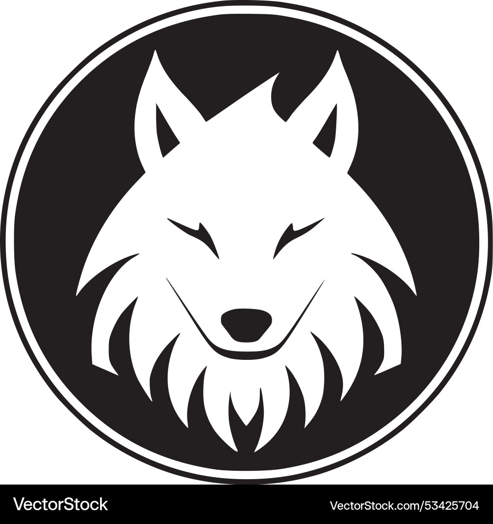 Wolf - black and white isolated icon Royalty Free Vector
