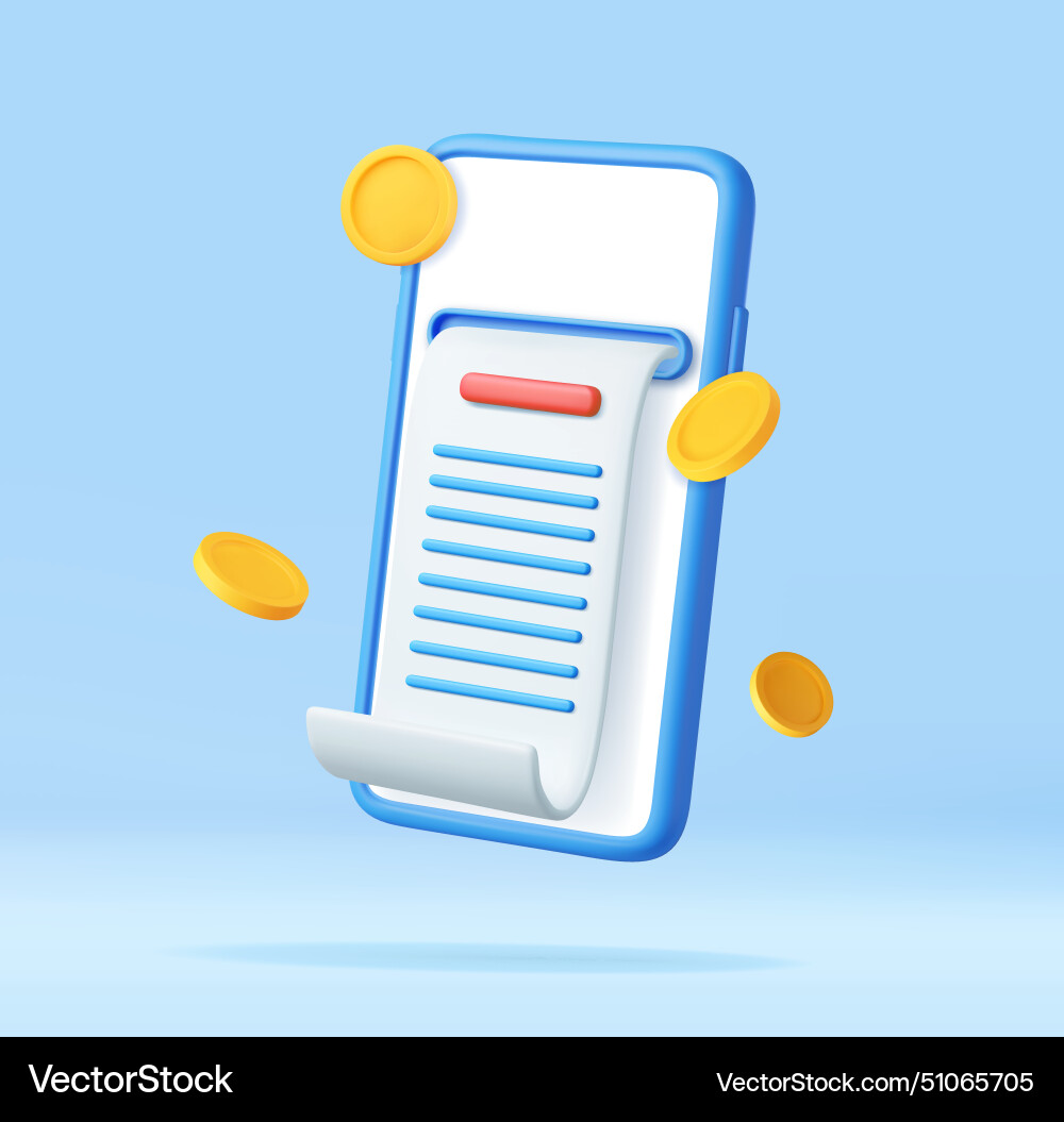 3d bill payment Royalty Free Vector Image - VectorStock