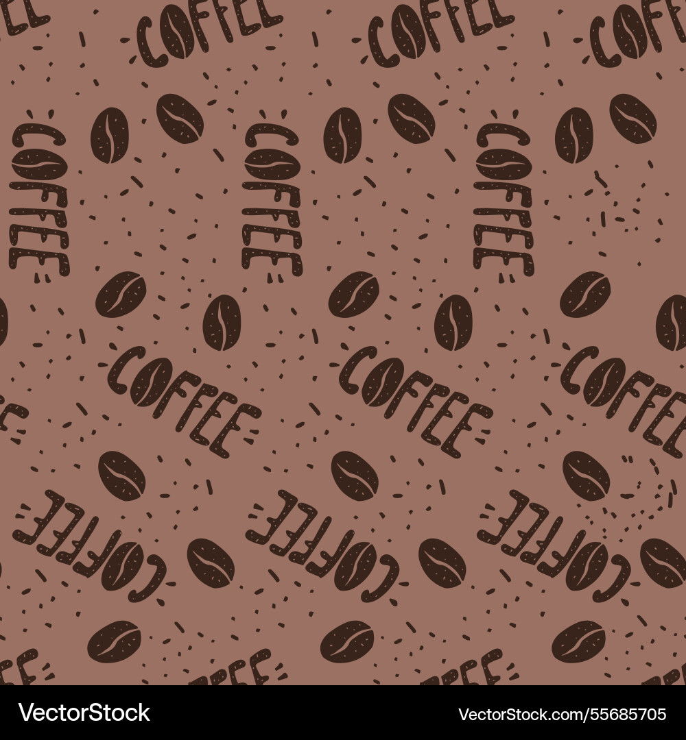 Coffee seamless pattern textile design Royalty Free Vector