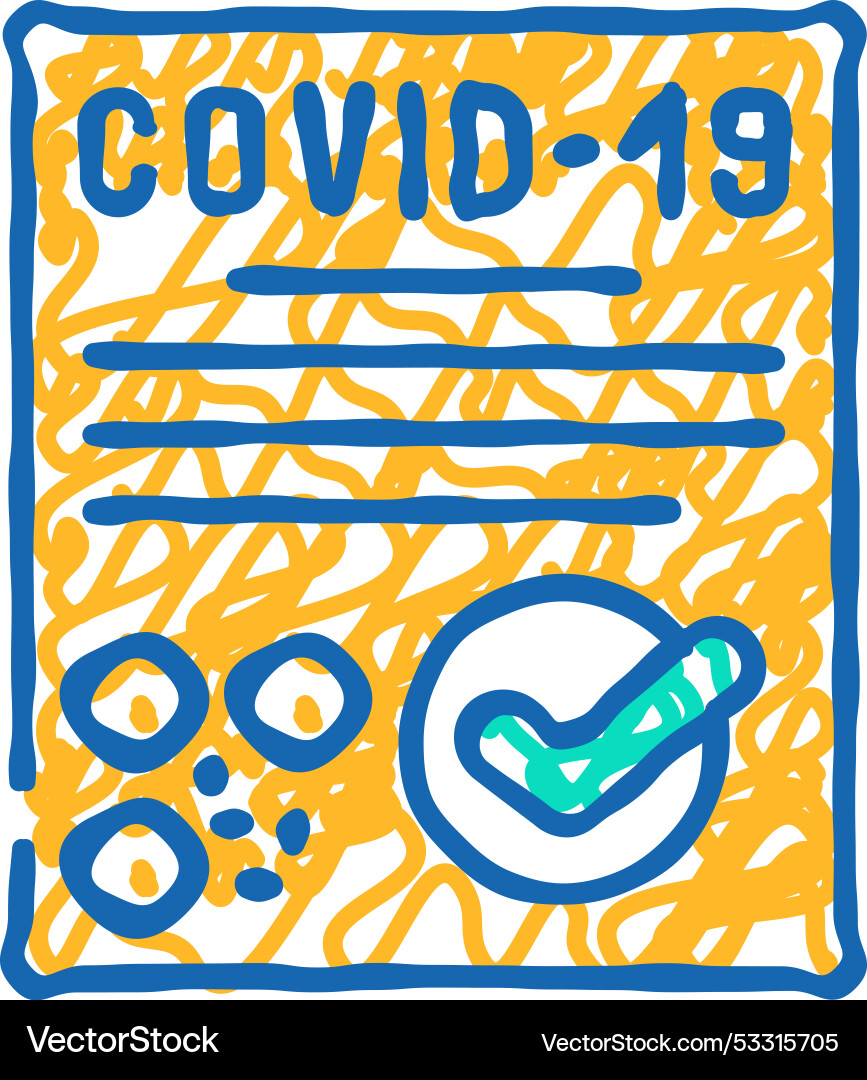 Covid certificate compliance icon doodle Vector Image