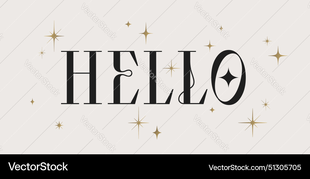 Hello lettering hello hi banner poster Royalty Free Vector
