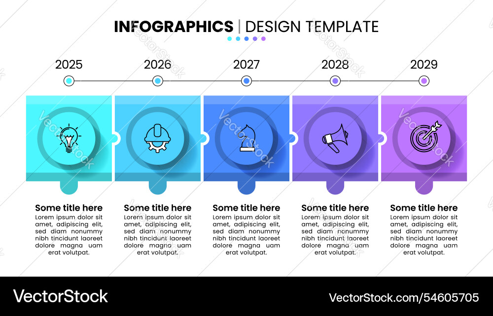 Infographic template timeline with 5 steps and Vector Image