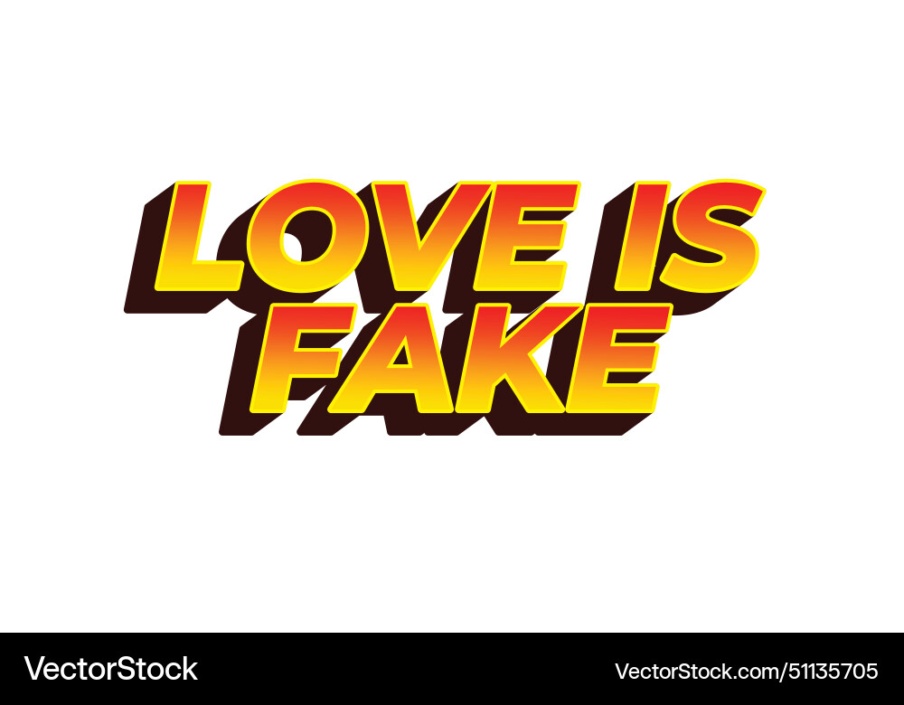 Love is fake text effect in 3 dimension style Vector Image