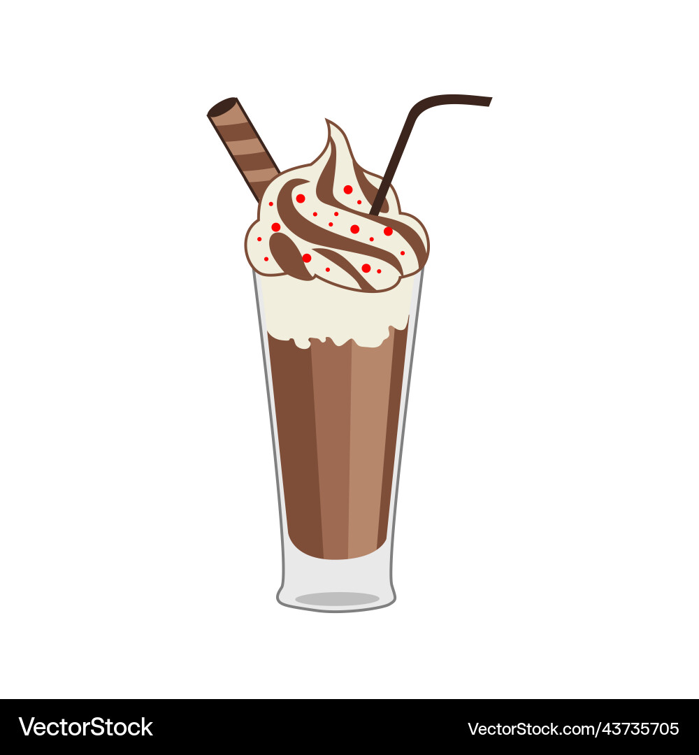 Milkshake with vanilla and chocolate Royalty Free Vector