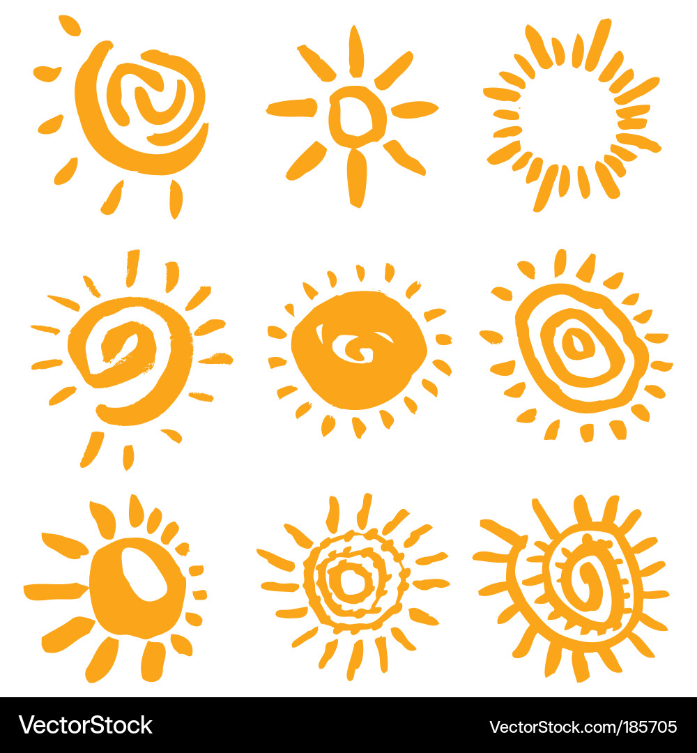Sun symbols Royalty Free Vector Image - VectorStock