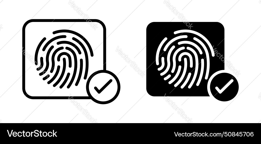 Biometric security icon set fingerprint Royalty Free Vector