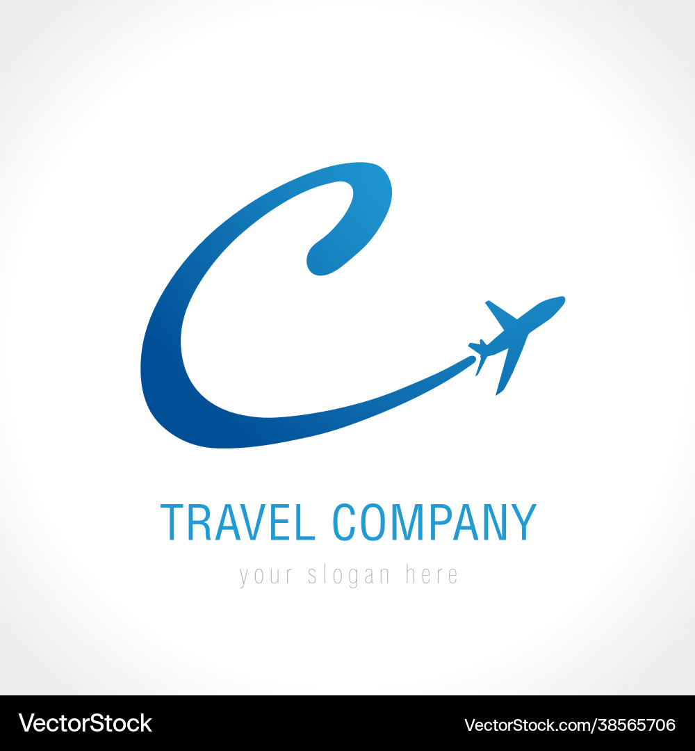 C travel company logo Royalty Free Vector Image