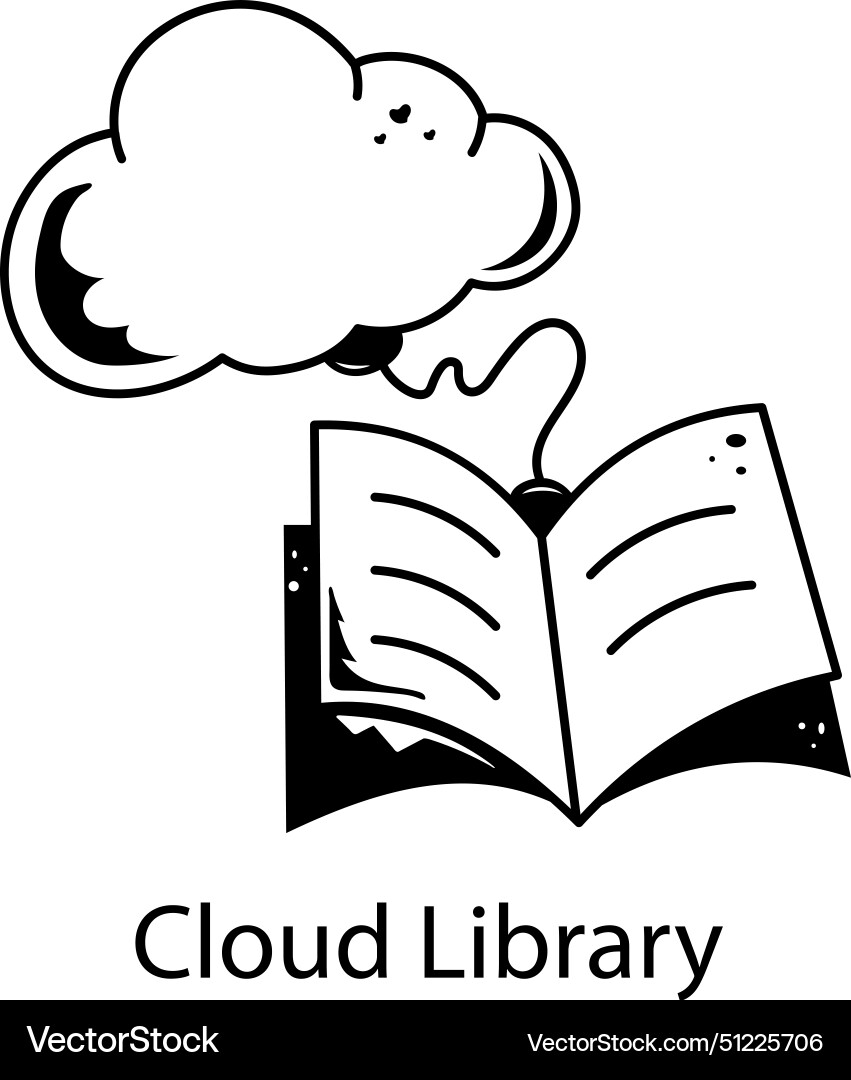 Cloud library Royalty Free Vector Image - VectorStock