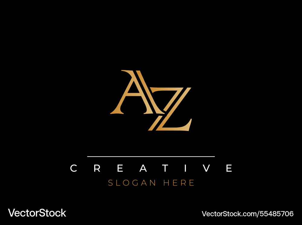 Creative az luxury logo Royalty Free Vector Image