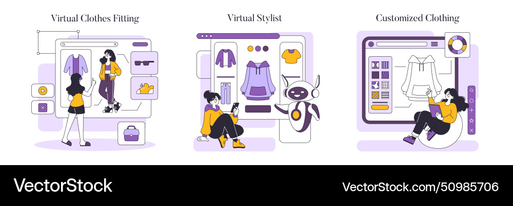 Fashion tech flat Royalty Free Vector Image - VectorStock