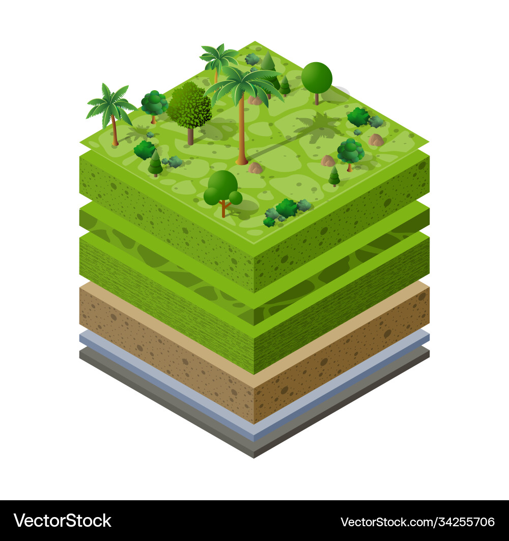 Geological and underground layers soil under Vector Image