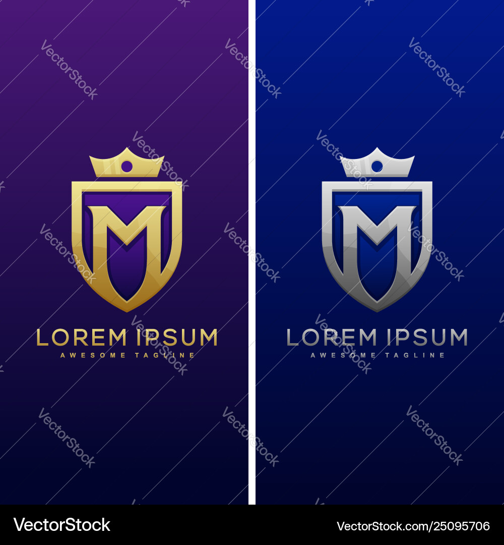 Luxury letter m concept design template Royalty Free Vector