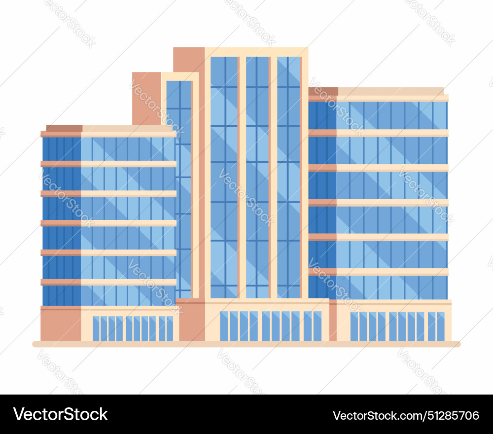 Office building with big central entrance Vector Image