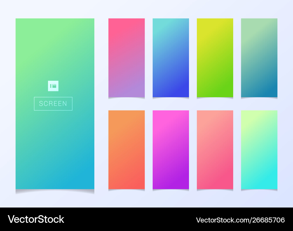 Set modern smartphone screen gradient soft Vector Image
