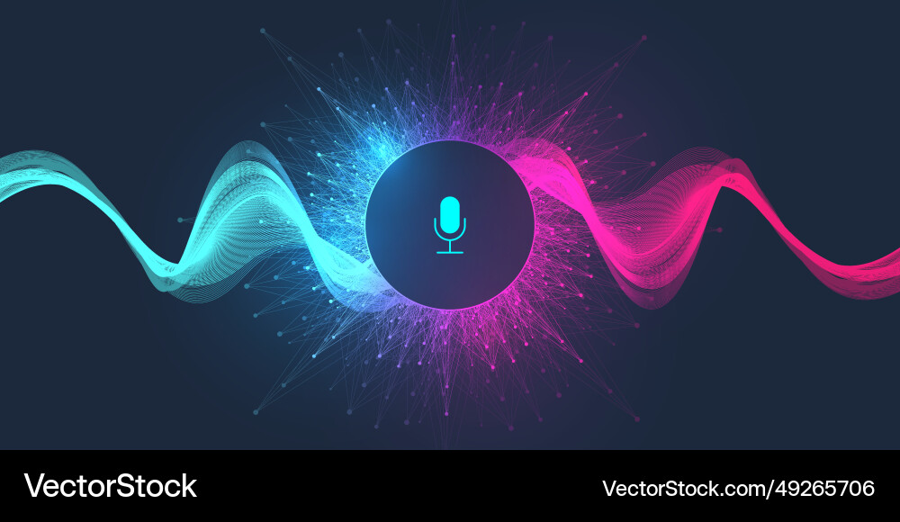 Voice assistant concept sound wave Royalty Free Vector Image