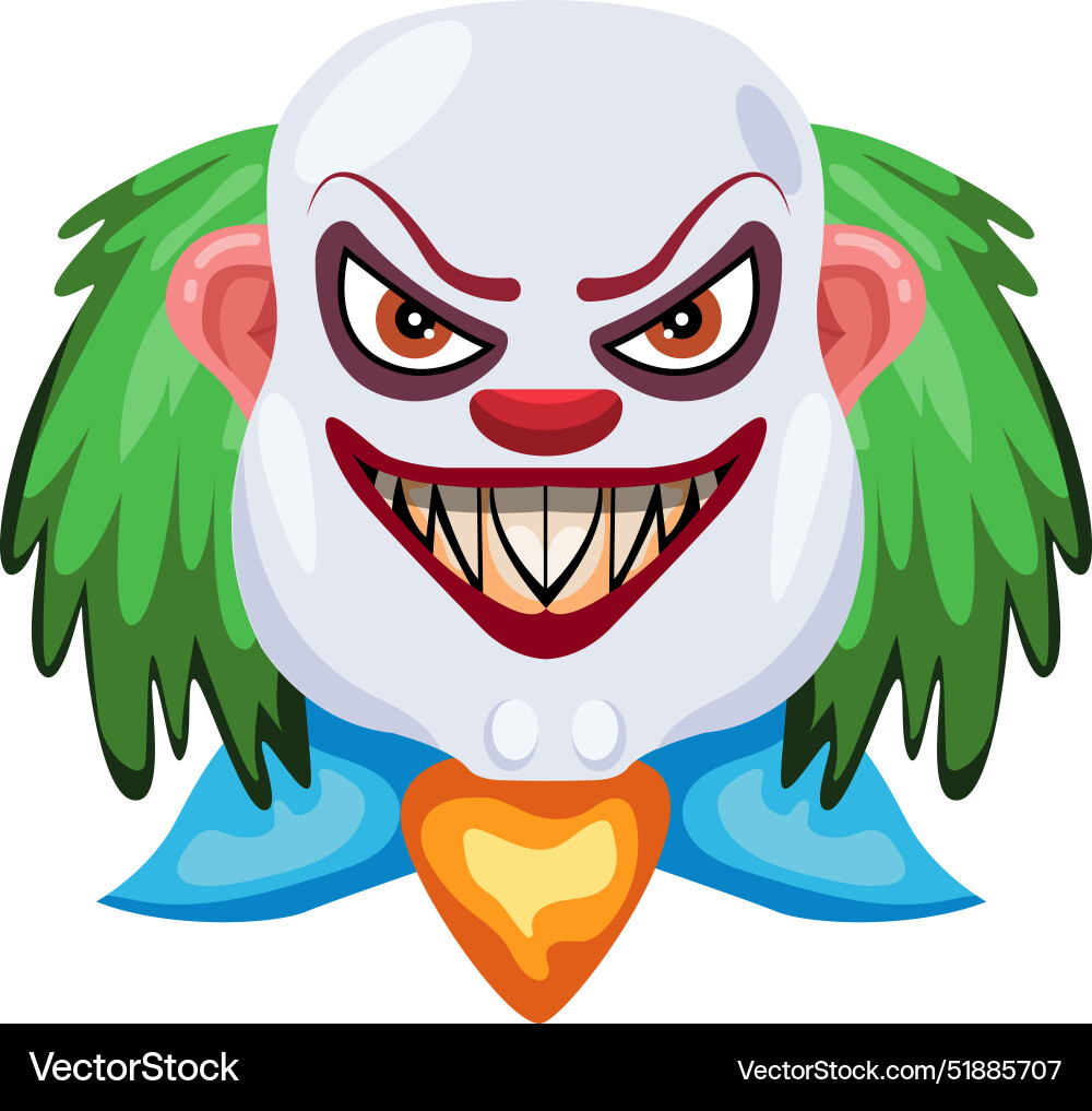 Basic rgba flat showing clown evil face Royalty Free Vector