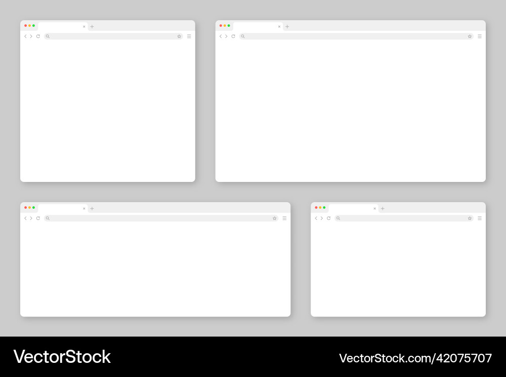 Blank web browser window with tab toolbar Vector Image