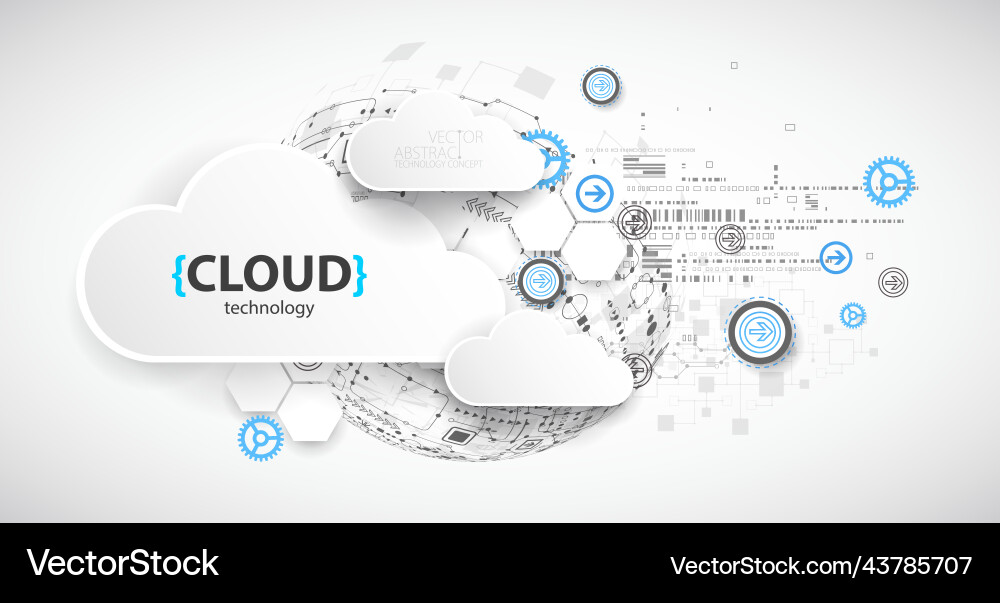 Cloud storage technology integrated digital web Vector Image