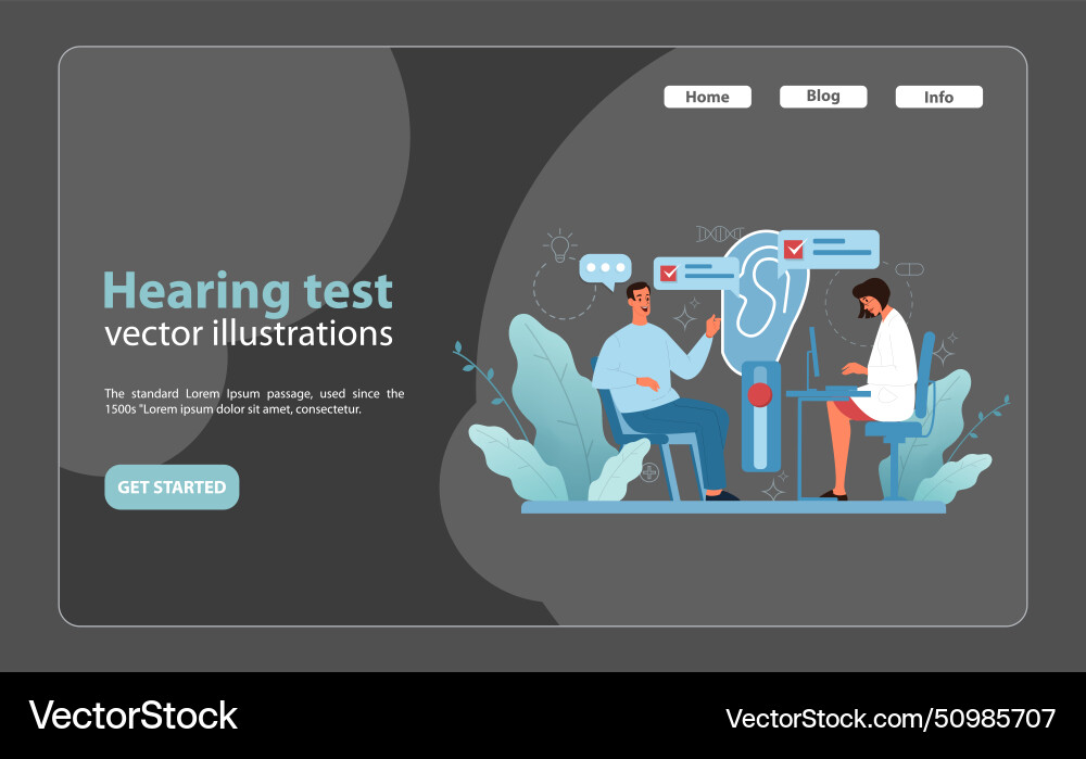 Hearing test procedure detailed Royalty Free Vector Image
