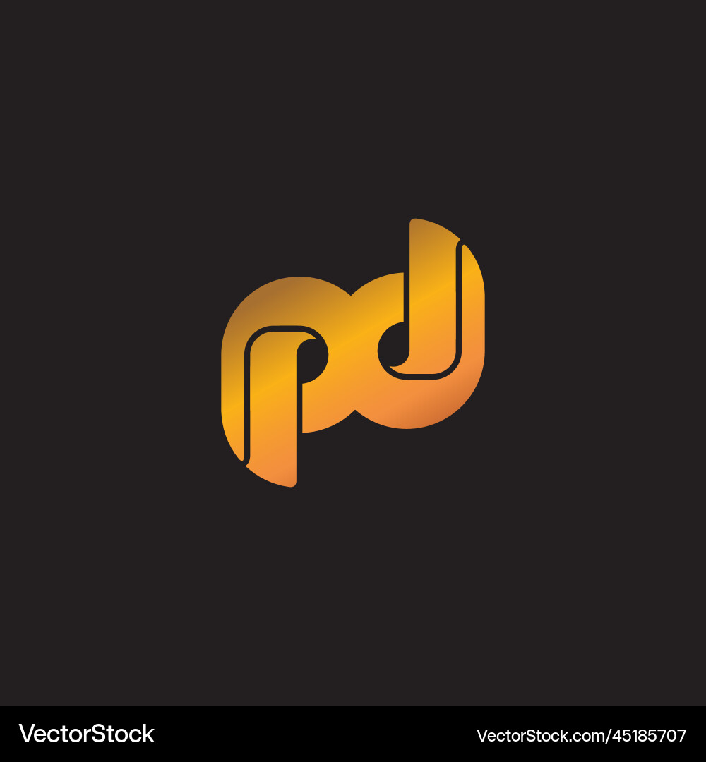 Letter pd 3d gradient flat geometric logo Vector Image