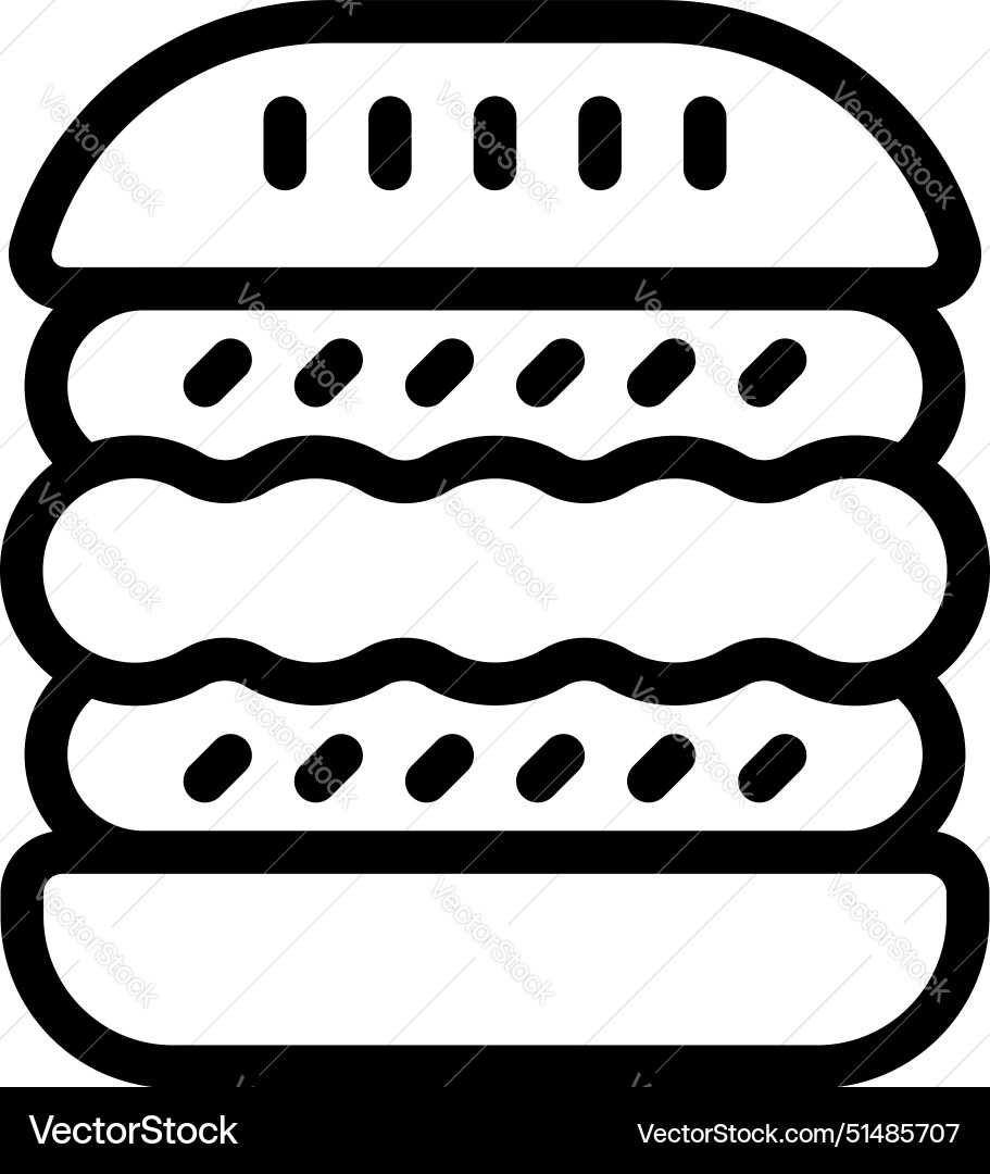Monochrome fast food burger icon Royalty Free Vector Image