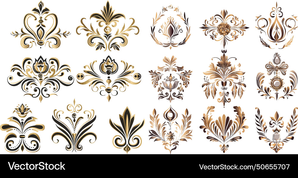 Ornament for letter flower royal design Royalty Free Vector