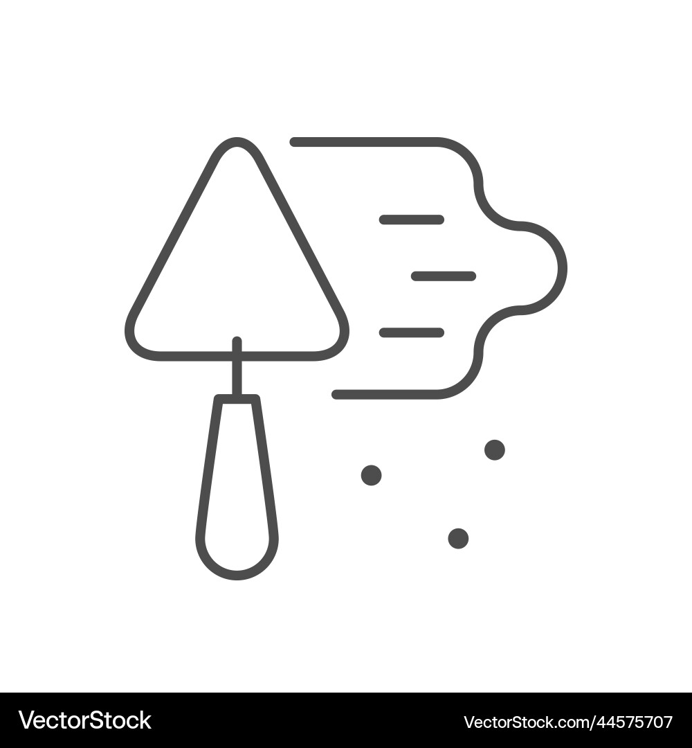Plastering process line outline icon Royalty Free Vector