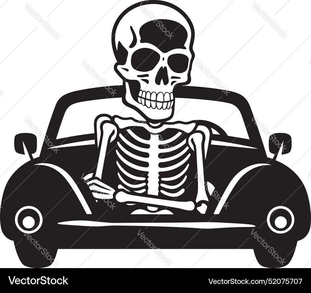 Skeletal surge skeleton riding auto haunted Vector Image