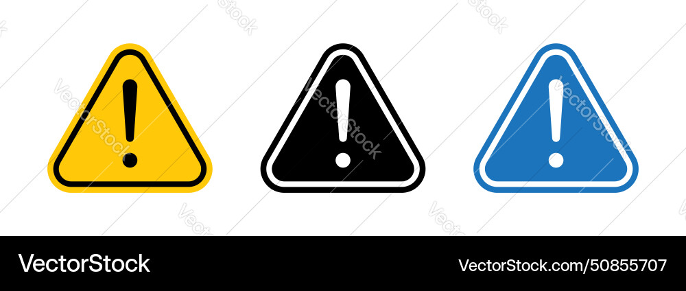 Warning attention sign icon set general alert Vector Image