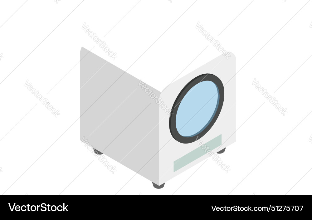 White appliances drum dryer isometric Royalty Free Vector