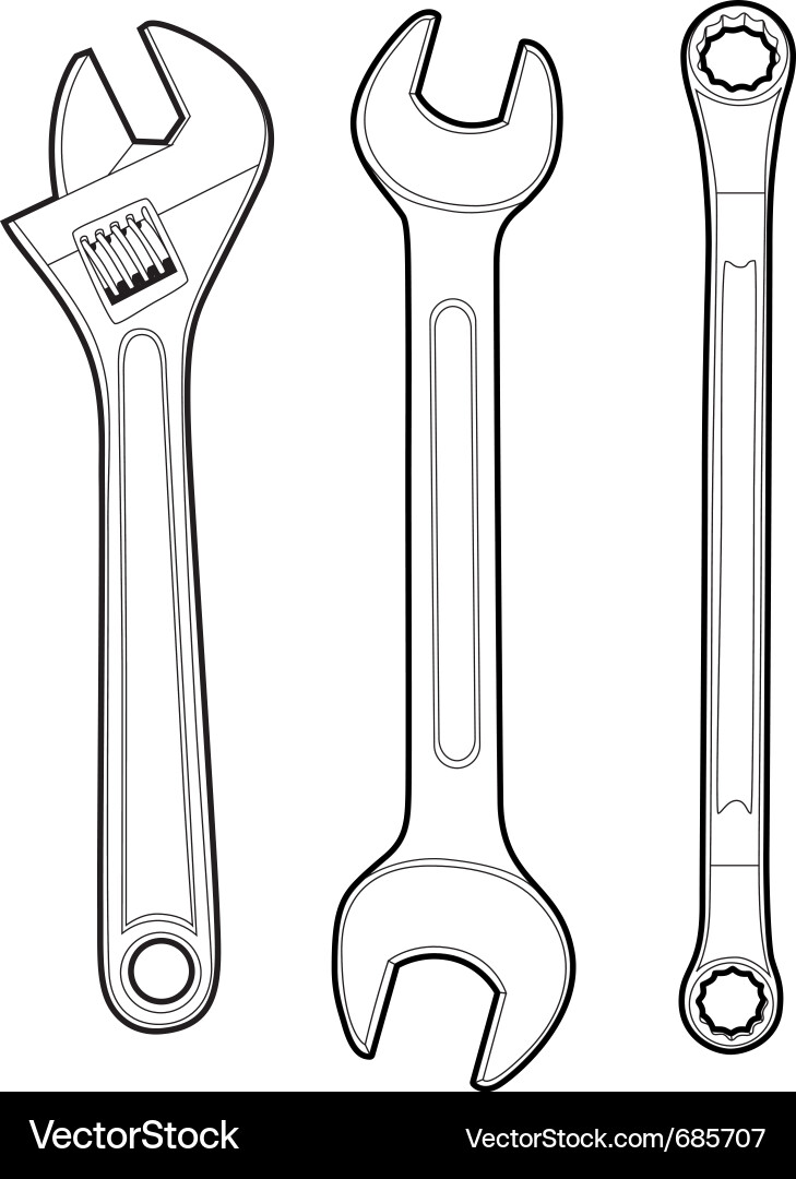 Wrench Set Royalty Free Vector Image - VectorStock