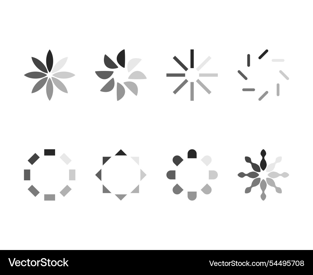 Collection loading bar status icon set of loaded Vector Image