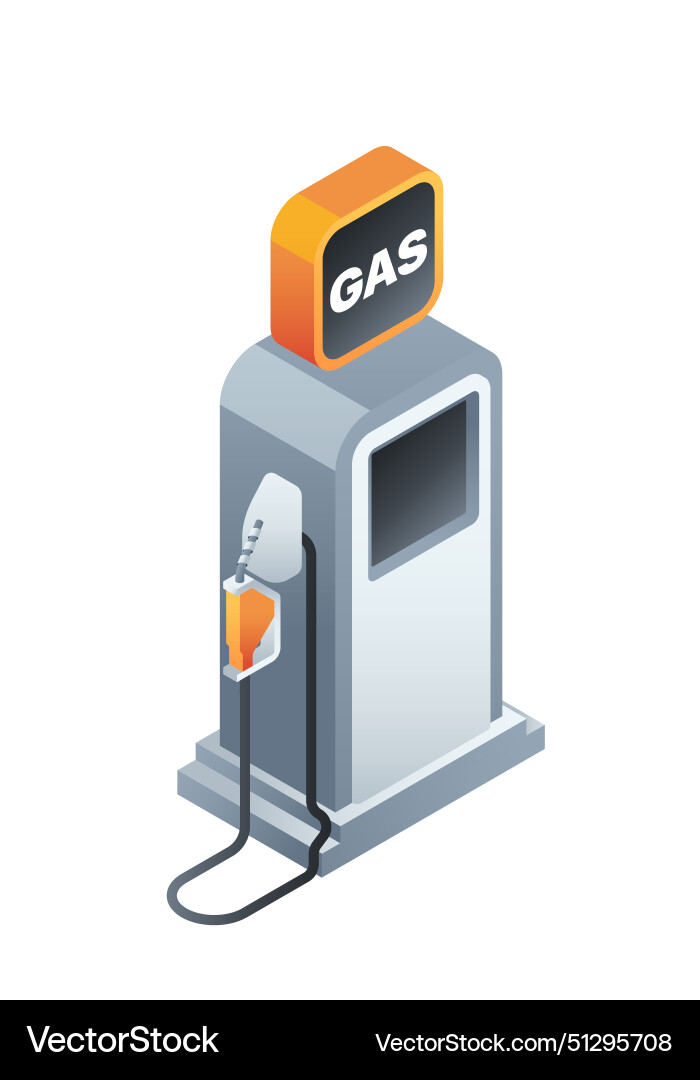 Isometric of a gas pump Royalty Free Vector Image
