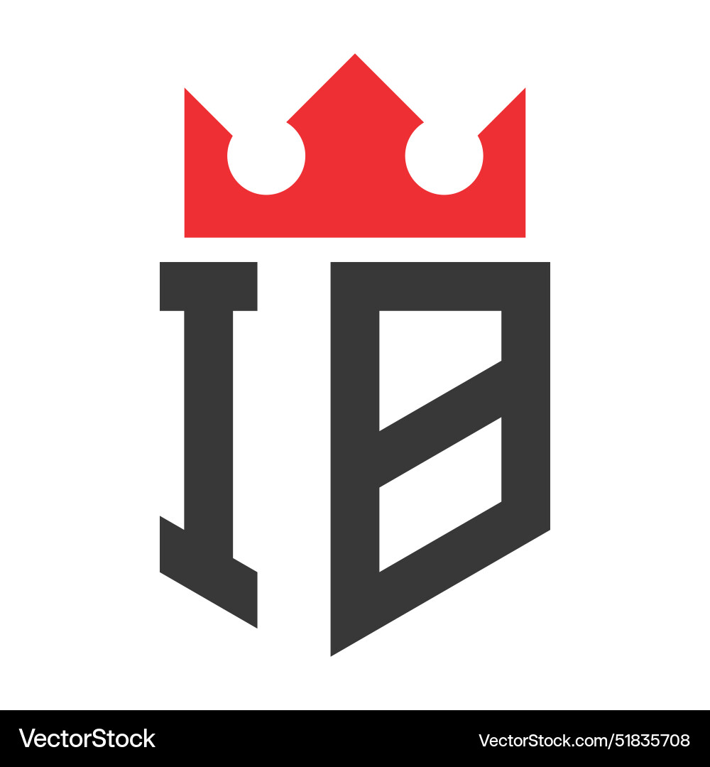 Letter ib crown logo Royalty Free Vector Image