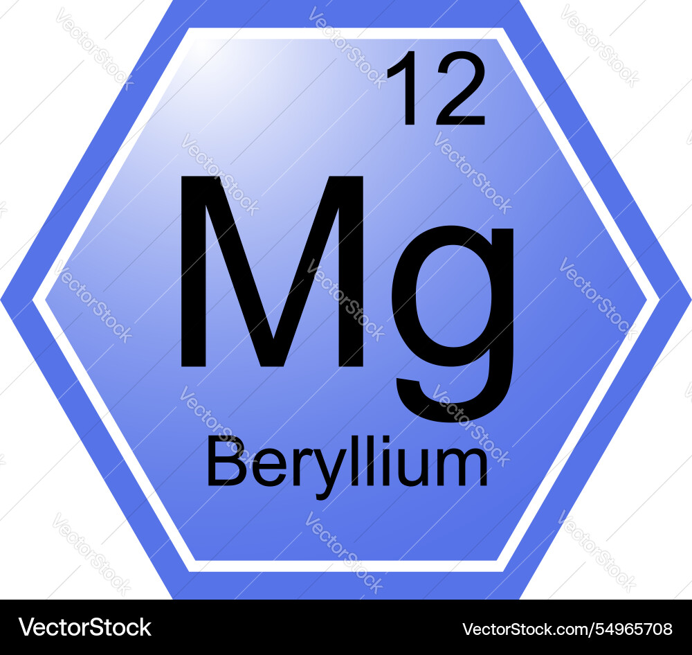 Mg icon is magnesium hexagonal image Royalty Free Vector