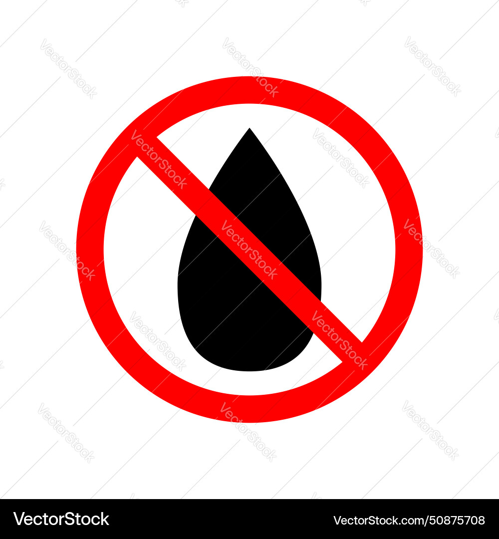 No water drop sign waterproof symbol wet Vector Image