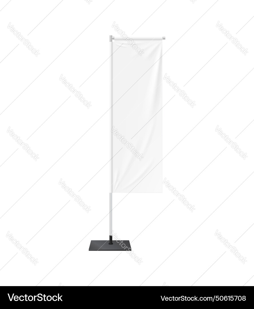 Realistic beach flag banner stand isolated mockup Vector Image