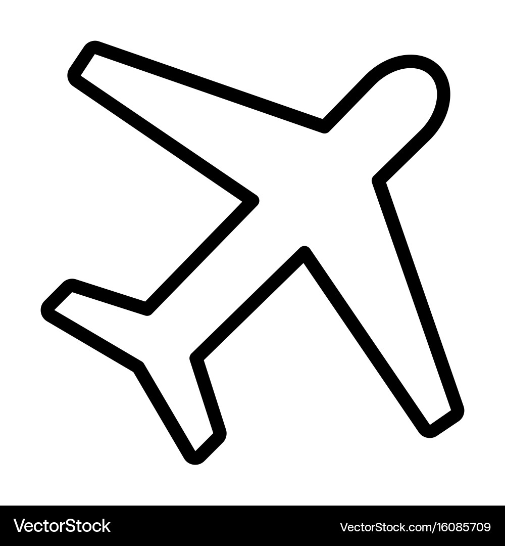 Flugzeug Umriss Flugzeug Landung, Linie Symbol, Umriss Vektor Zeichen,