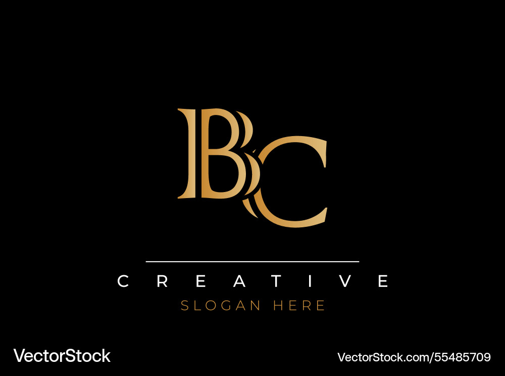 Creative bc luxury logo Royalty Free Vector Image