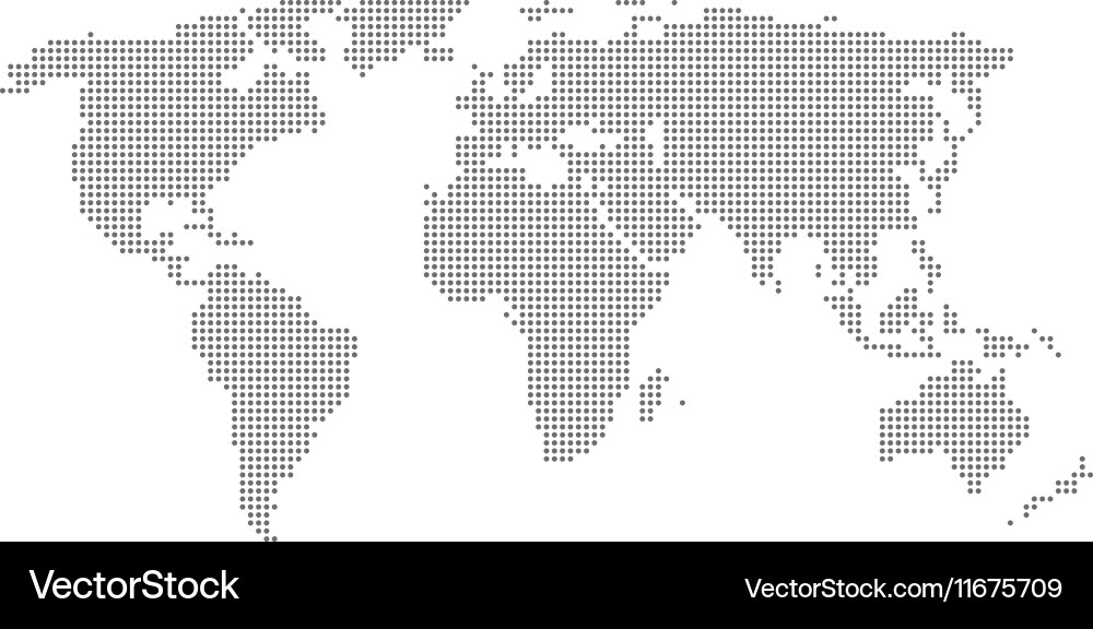 Dotted world map Royalty Free Vector Image - VectorStock