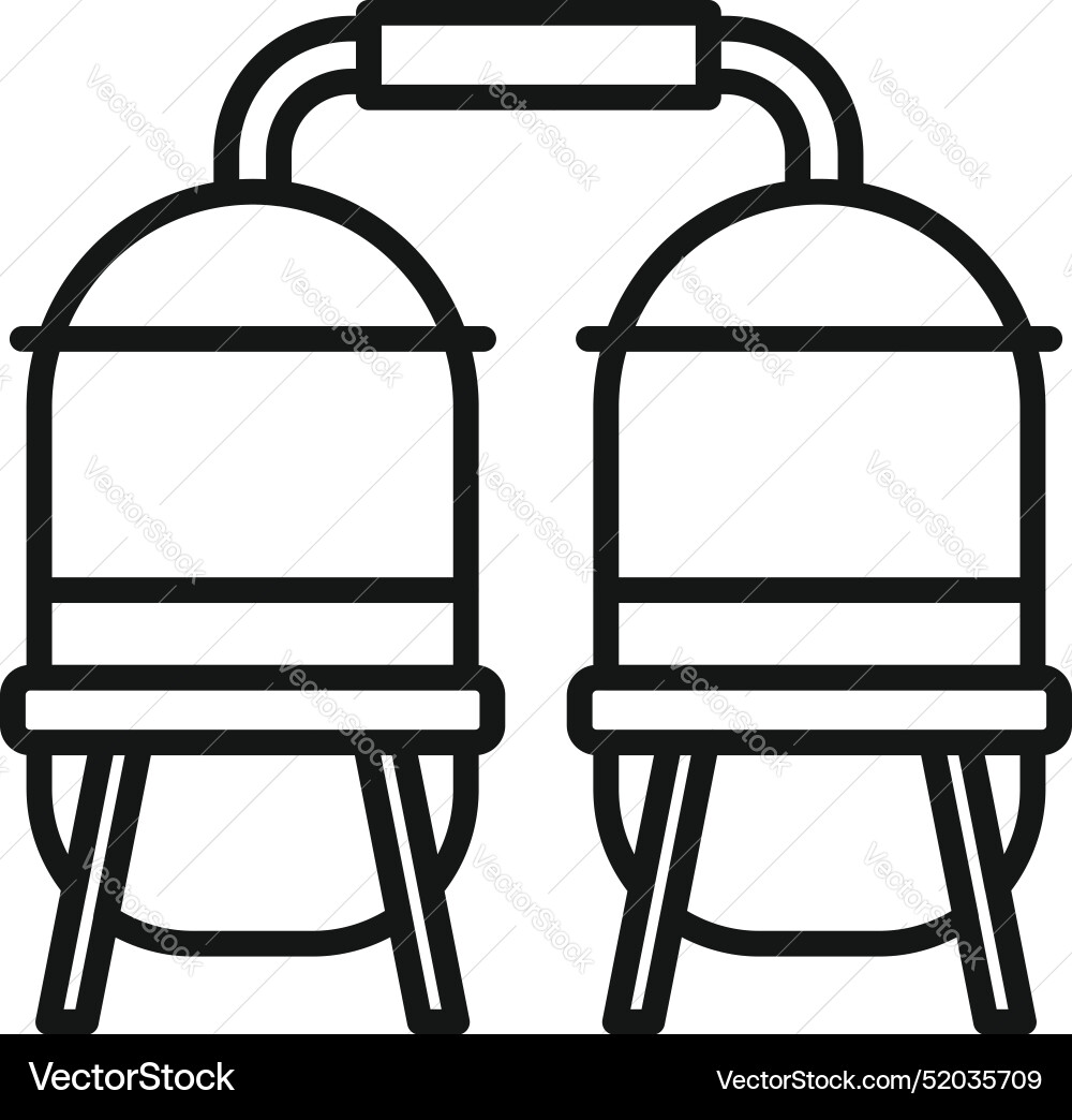 Double water tank system connecting two tanks Vector Image