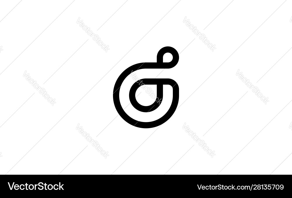 Elegant D Outline Logo Royalty Free Vector Image